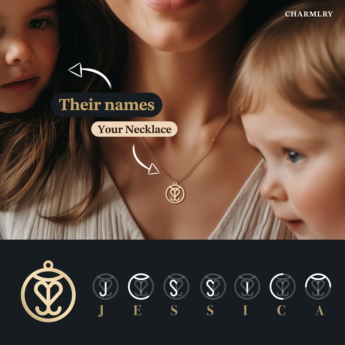 Signature monogram name necklaces – Charmlry